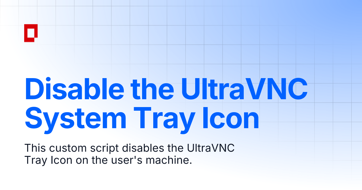 Disable the UltraVNC System Tray Icon | Faronics Deploy Documentation Disable the UltraVNC System Tray Icon | Faronics Deploy Documentation